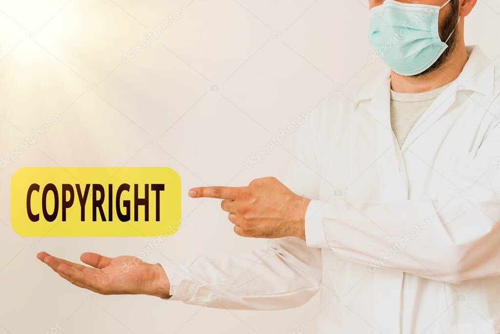 Texto de escritura de palabras Copyright. Concepto de negocio para el ...