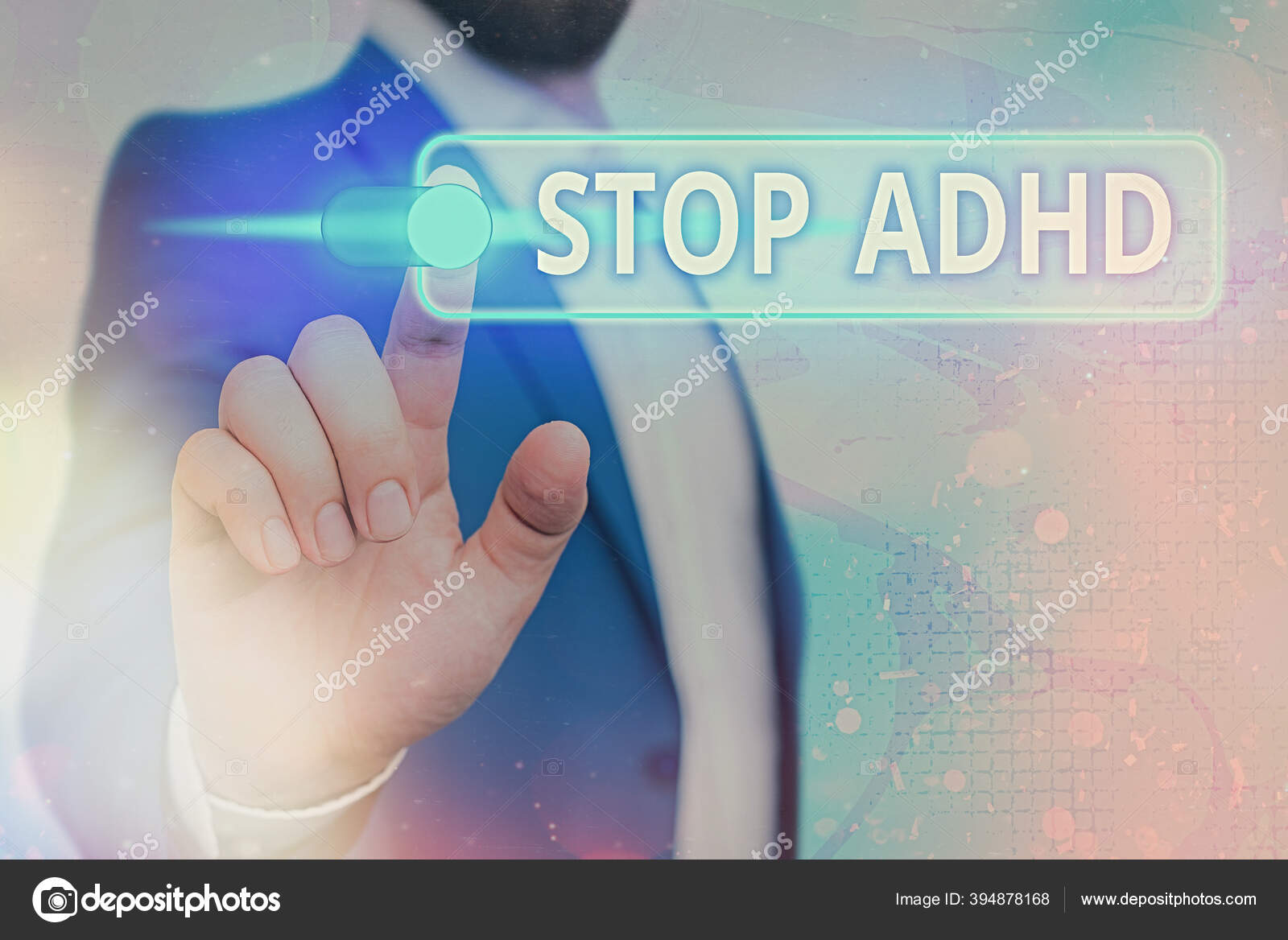 Texto de escritura a mano Stop Adhd. Concepto que significa tratar un ...