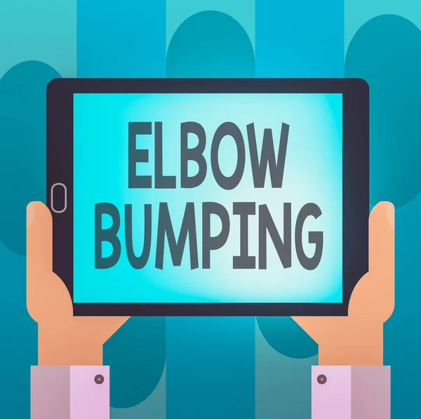 Handwriting text writing Elbow Bumping. Concept meaning newlytrended ...