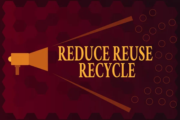 Handwriting text Reduce Reuse Recycle. Concept meaning ...