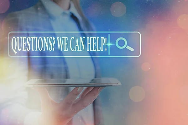 Text sign showing Questionsquestion We Can Help. Conceptual photo ...