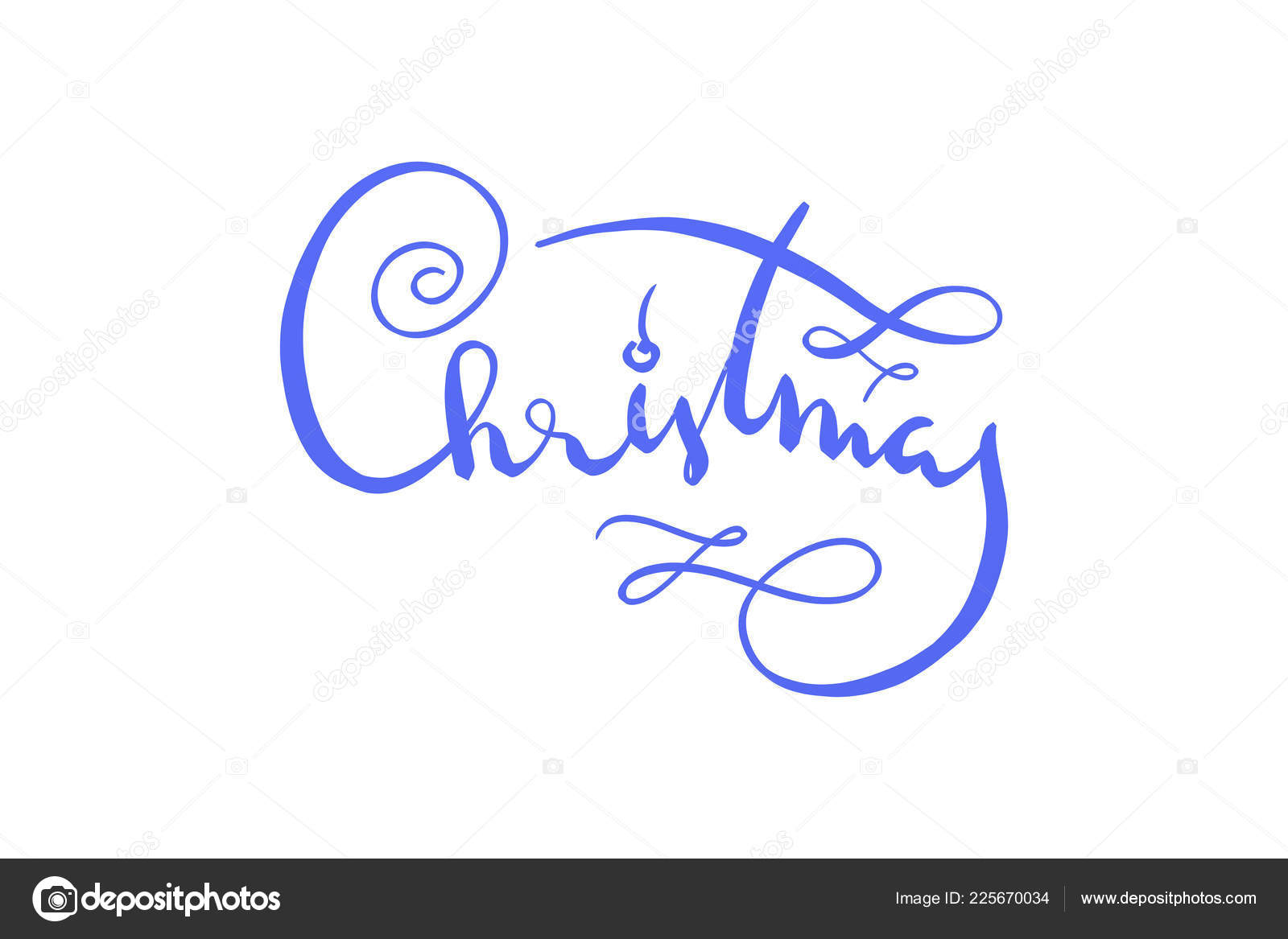 Christmas elegant blue lettering isolated on white background — Stock ...