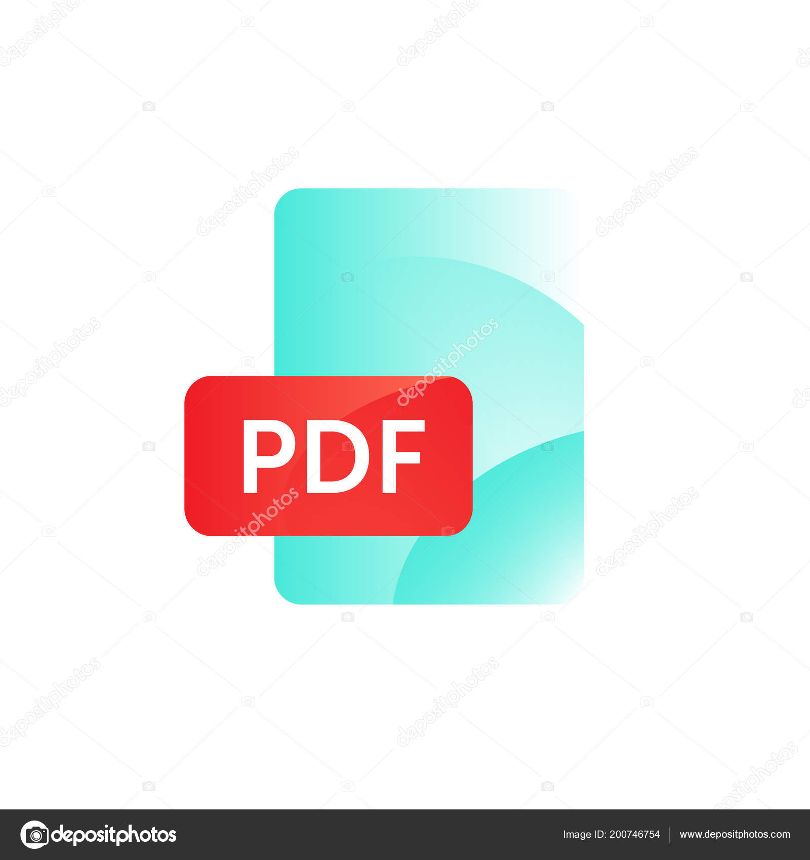 Pdf Format Icon Vector Gradient Flat Style Bright Fashionable ... Pdf Format Icon Vector Gradient Flat Style Bright Fashionable ...
