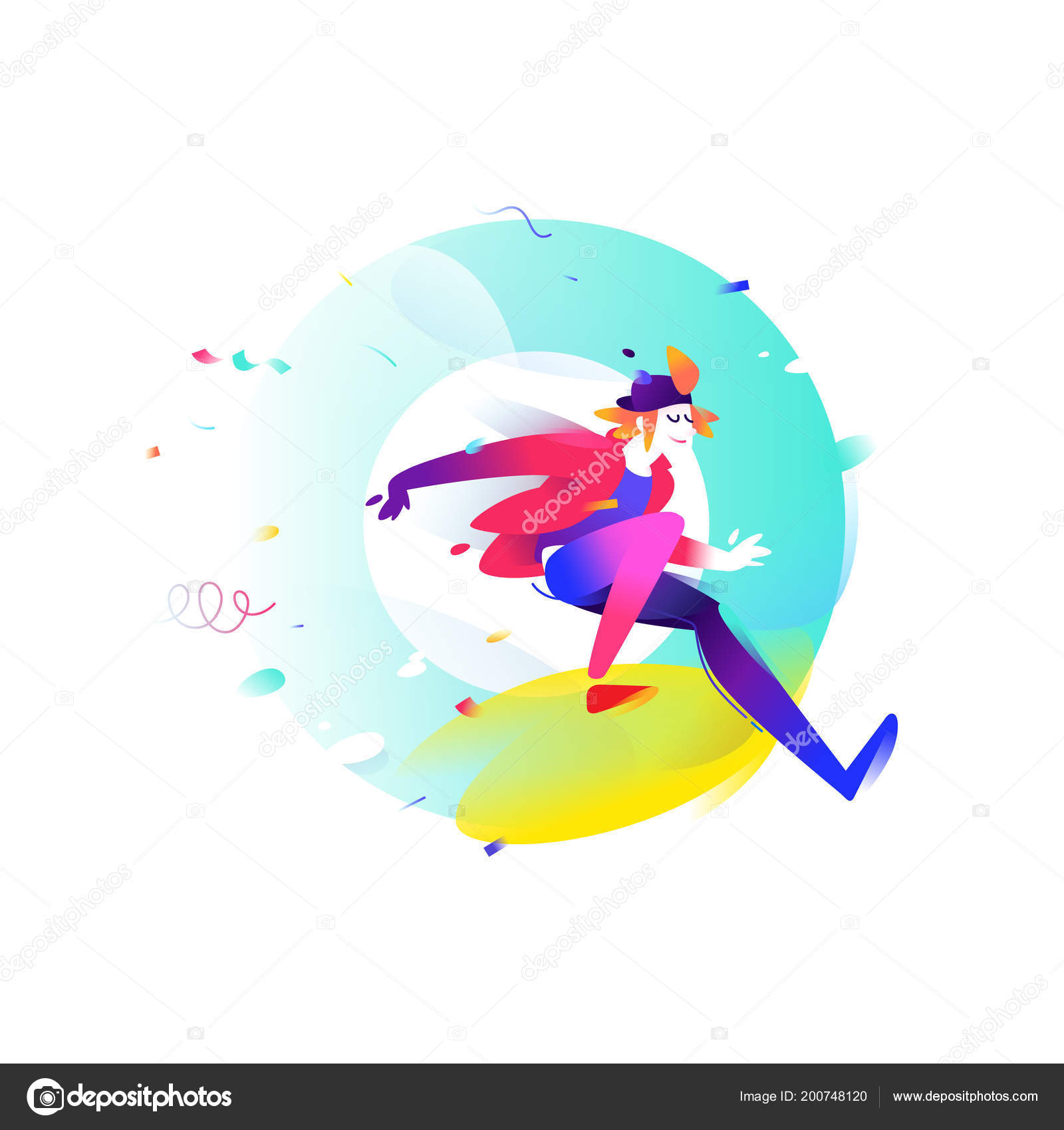 Illustration Cartoon Young Man Vector Illustration Boy Runs Out Letter ...