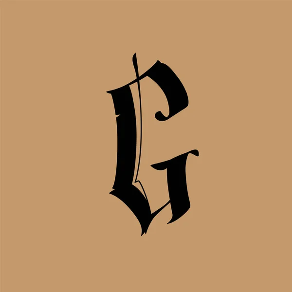 Letter Gothic Style Vector Alphabet Symbol Isolated Golden Background ...