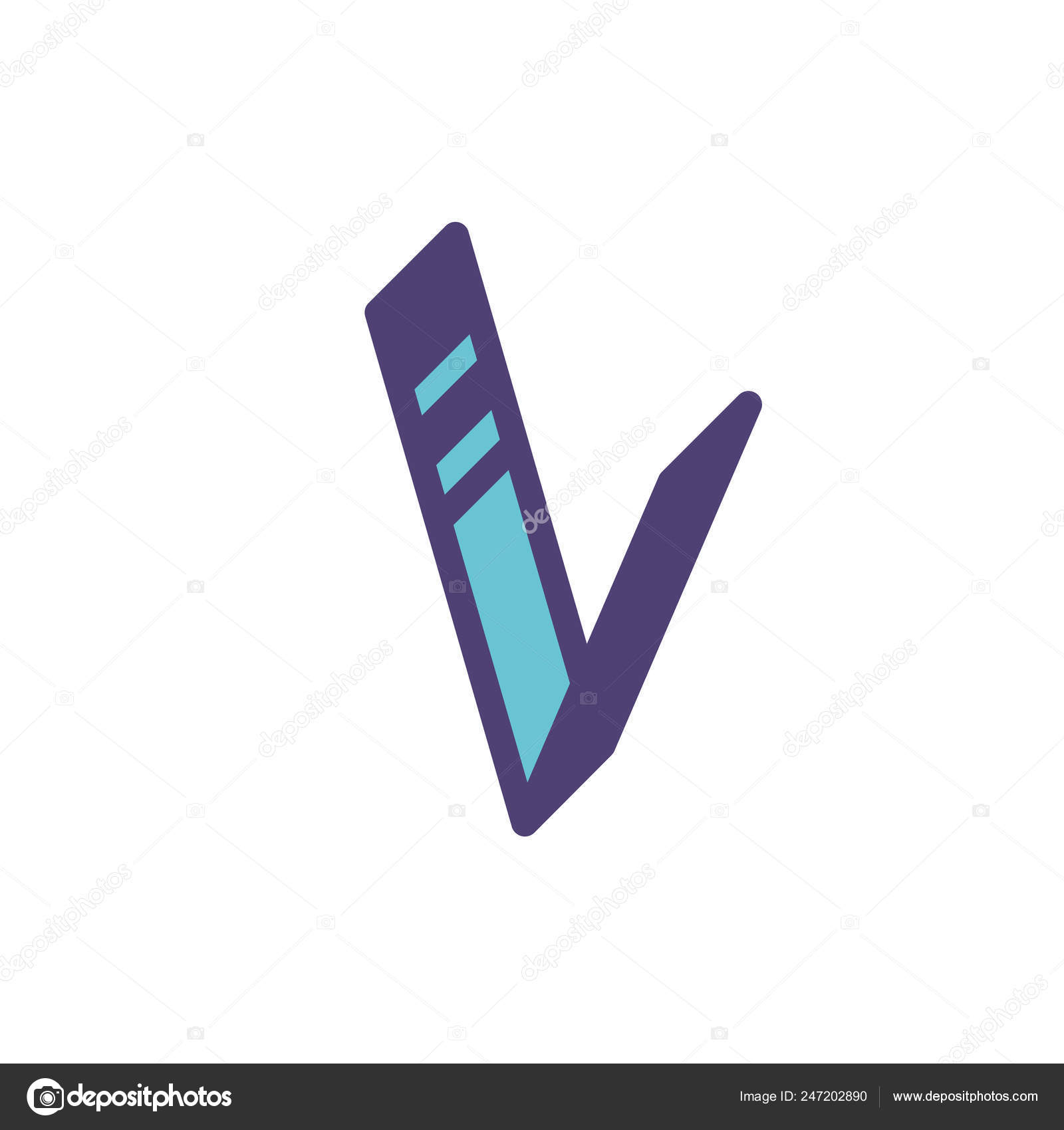 Logo Sign Letter Vector Linear Outline Icon Isometry Colored Capital ...