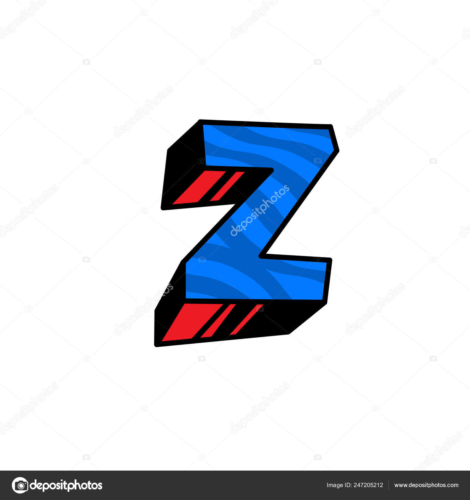 Logo Letter Vector Linear Outline Icon Volumetric Mark Color Capital ...