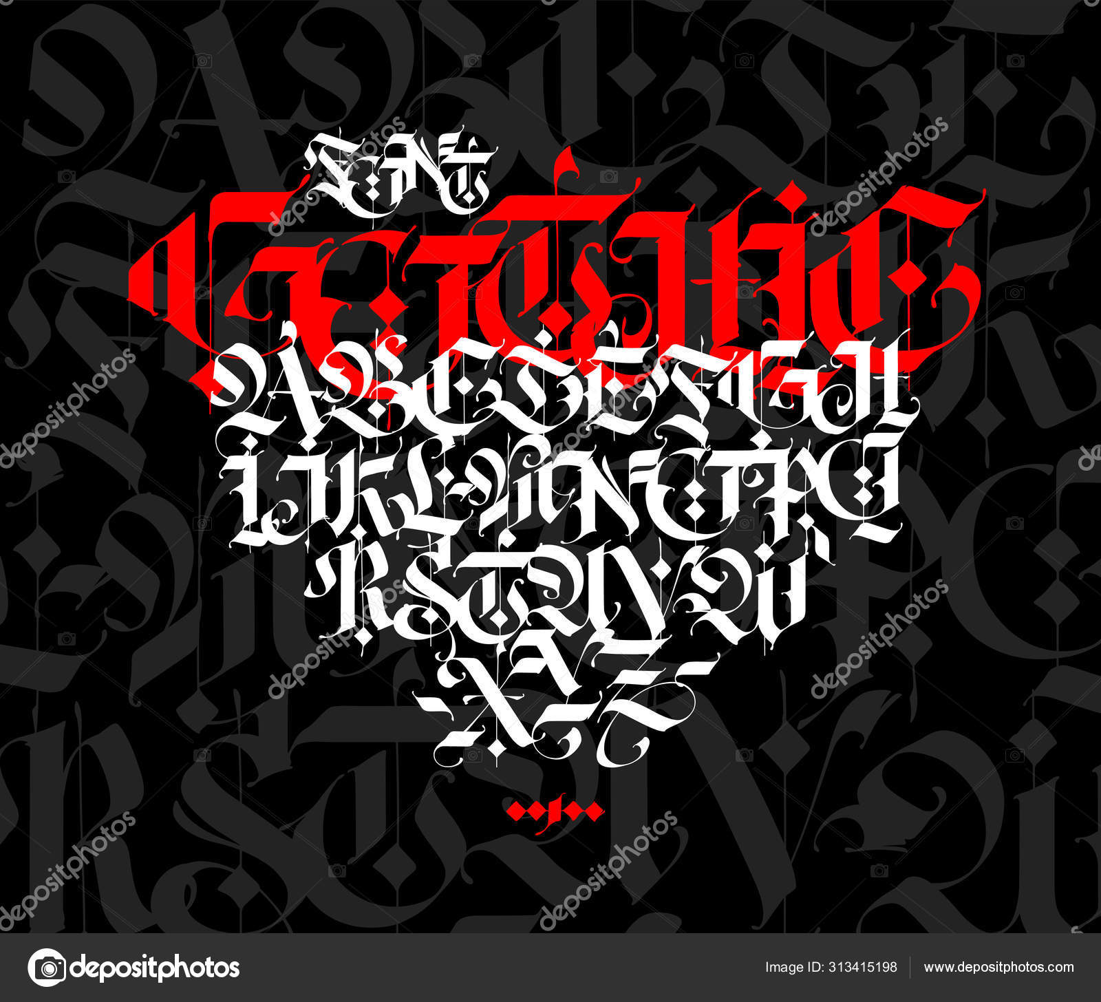 Gothic Lettering Calligraphy