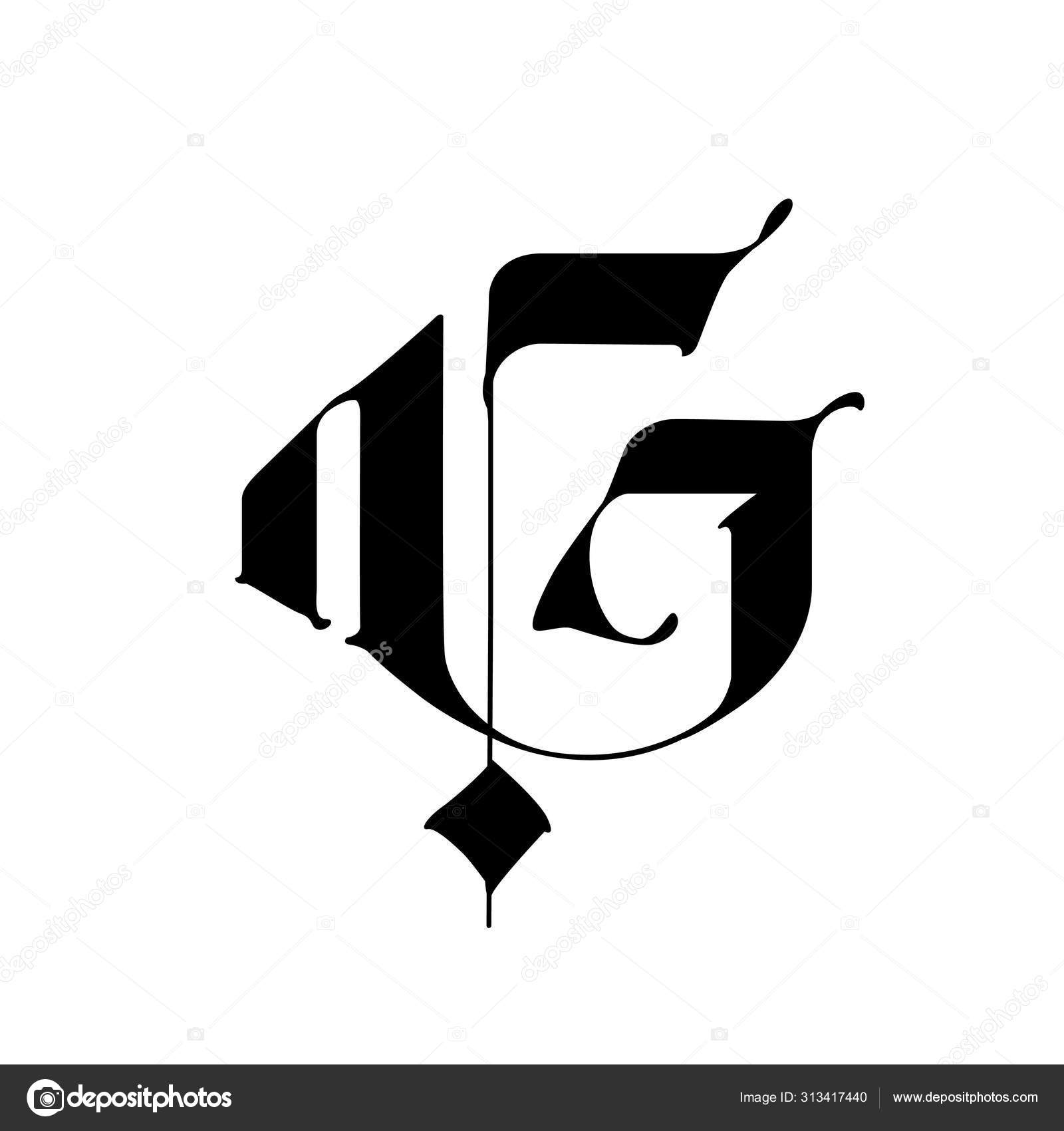Letter Gothic Style Vector Alphabet Symbol Isolated White Background ...