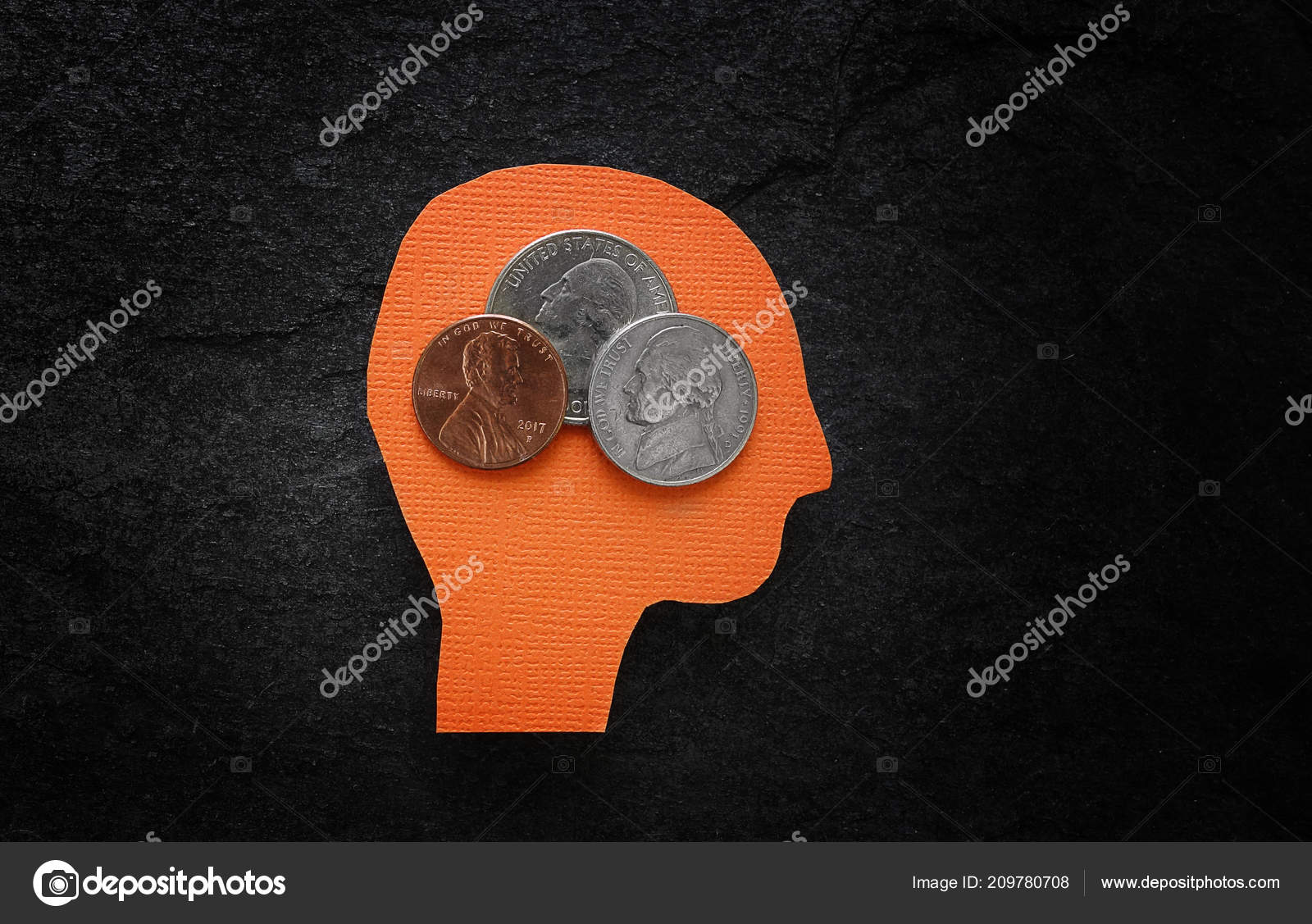 Head Coins Dark Background — Stock Photo © zimmytws #209780708