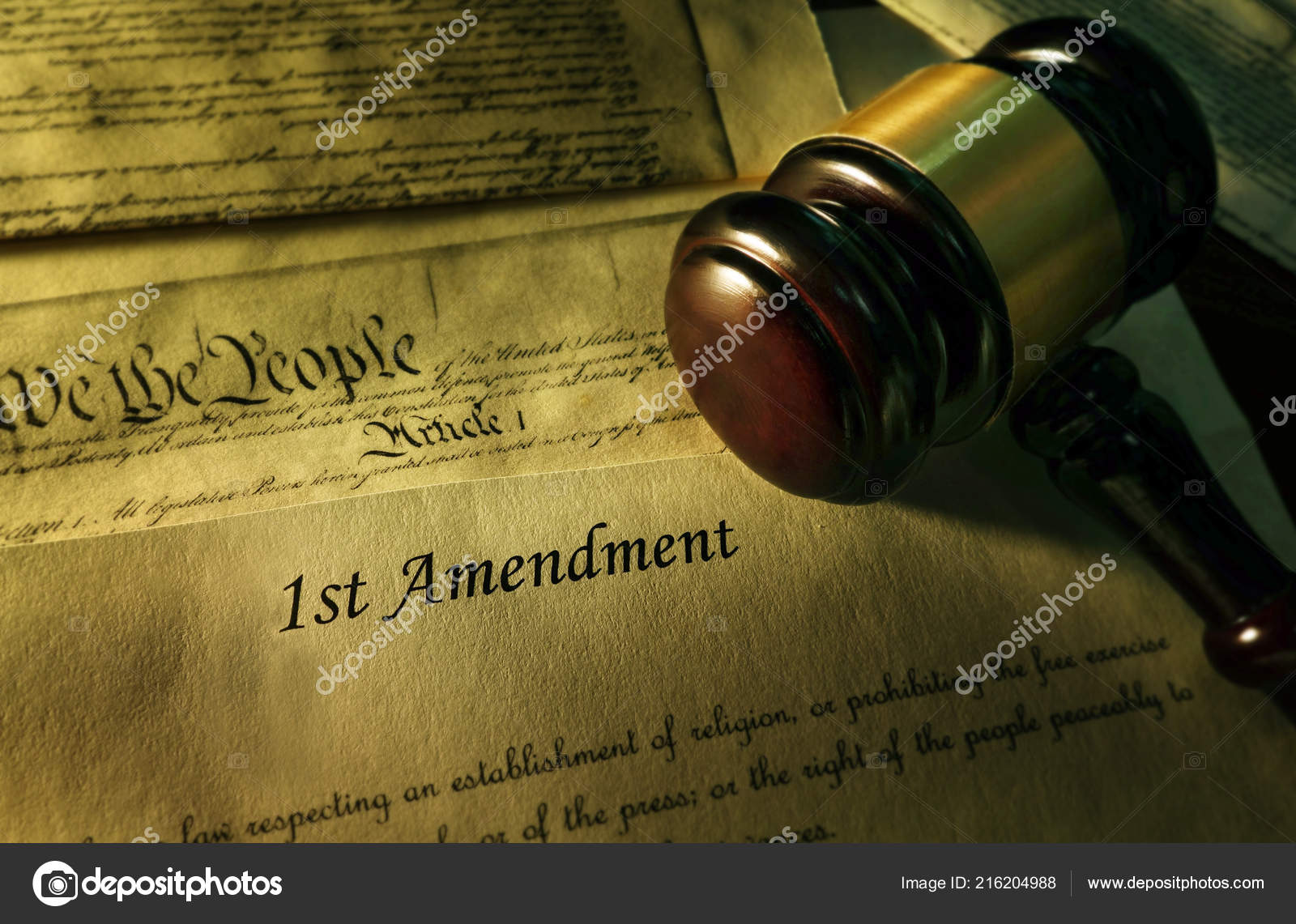 First Amendment Constitution Court Gavel — Stock Photo © zimmytws ...