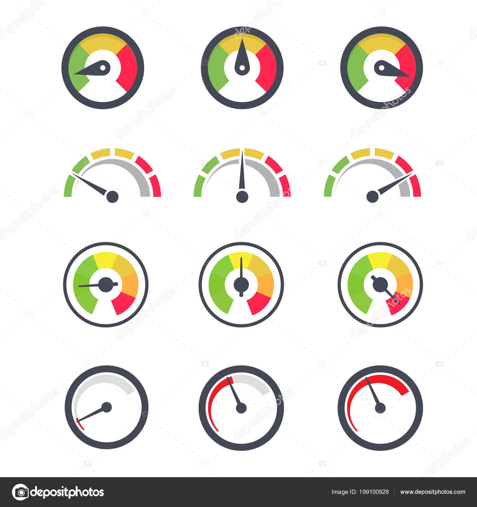 Speedometer Icon Indicator Minimum Maximum Gauge Various Needle Pointer ... Speedometer Icon Indicator Minimum Maximum Gauge Various Needle Pointer ...