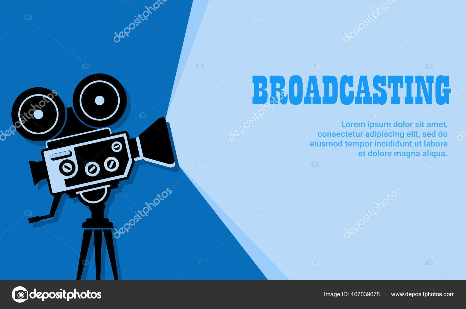 Vector Illustration Studio Broadcast Camera Suitable Live Broadcast ...