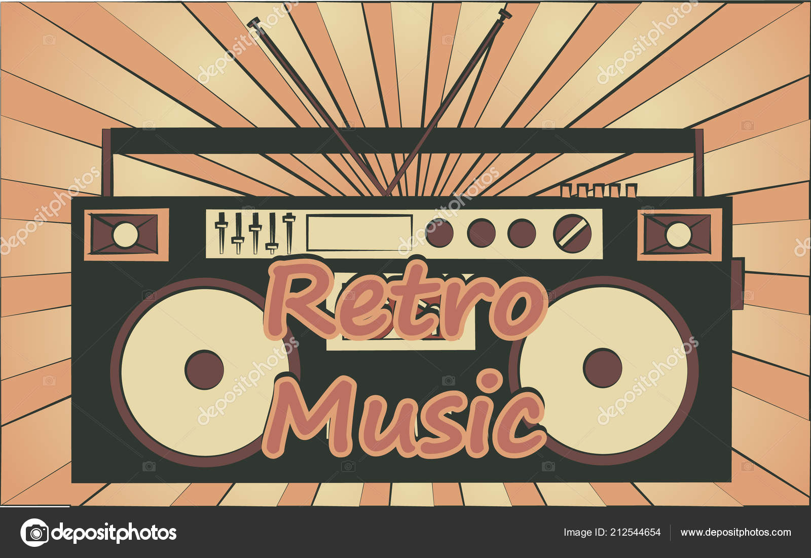 Old vintage retro hipster stylish music audio tape recorder for ...