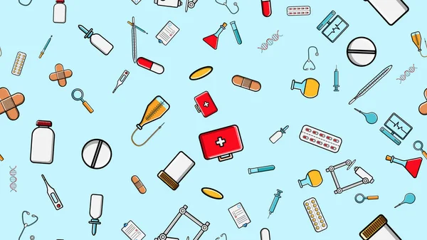 Seamless medical pattern. Hospital instrument. Healthy. Pharmacy ...