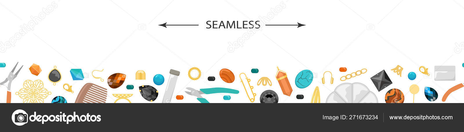 Seamless background with tools and materials for handmade jewelry Stock ...