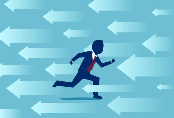 Business Direction Concept Vector Businessman Standing Compass Showing ...