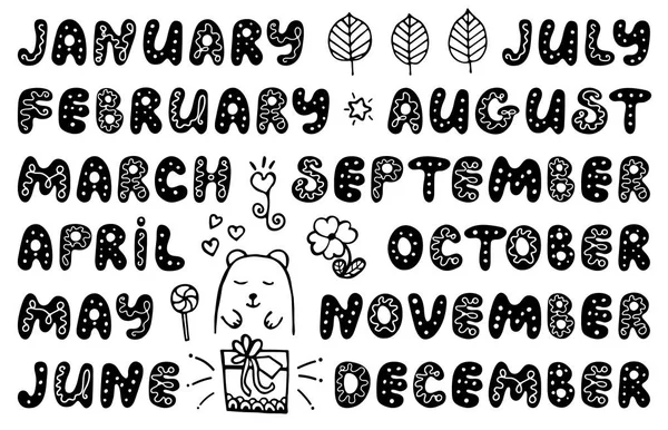 Months Of The Year Clipart Black And White