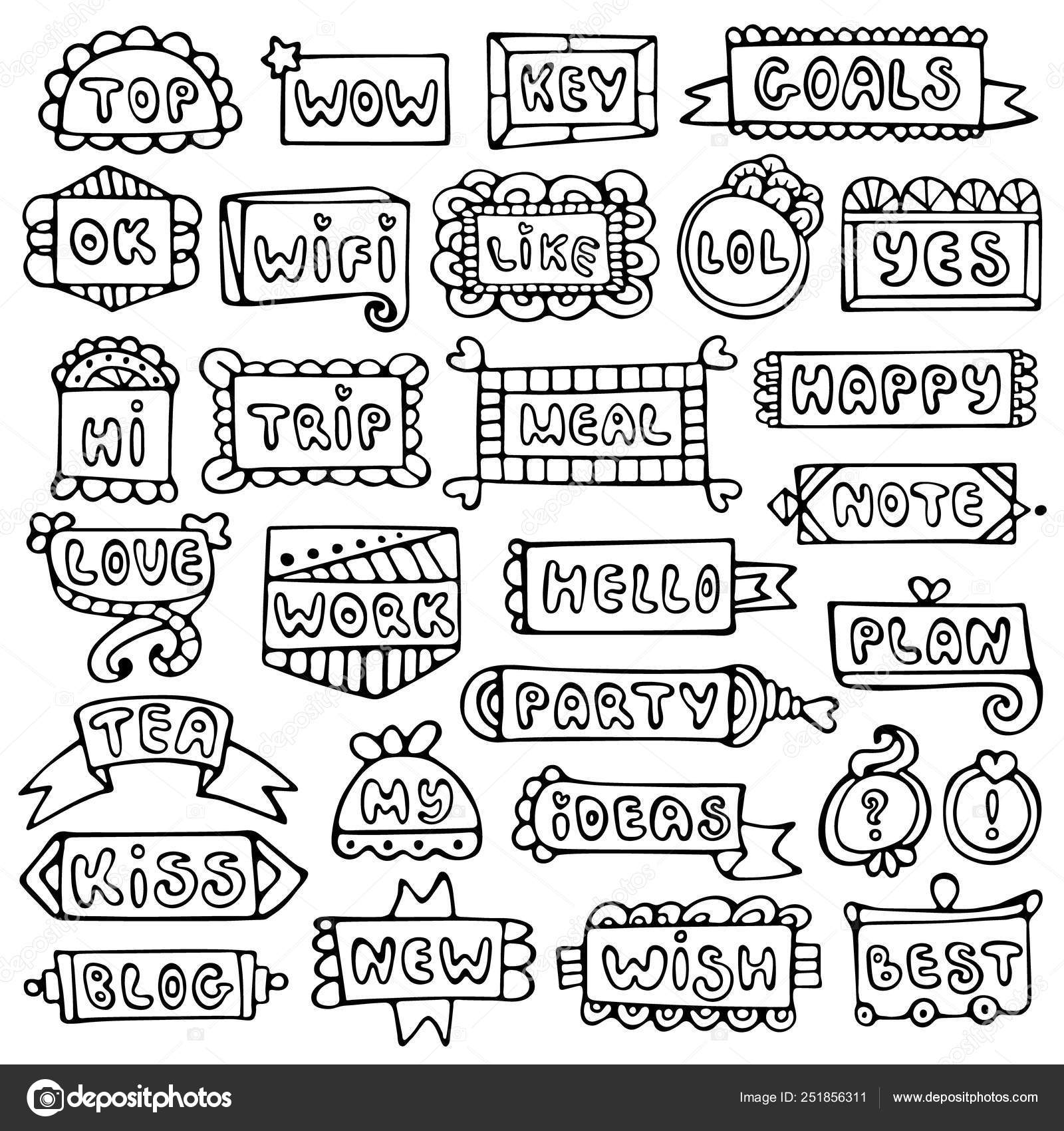 Doodle frames set isolated on white background. Stock Vector Image by ...