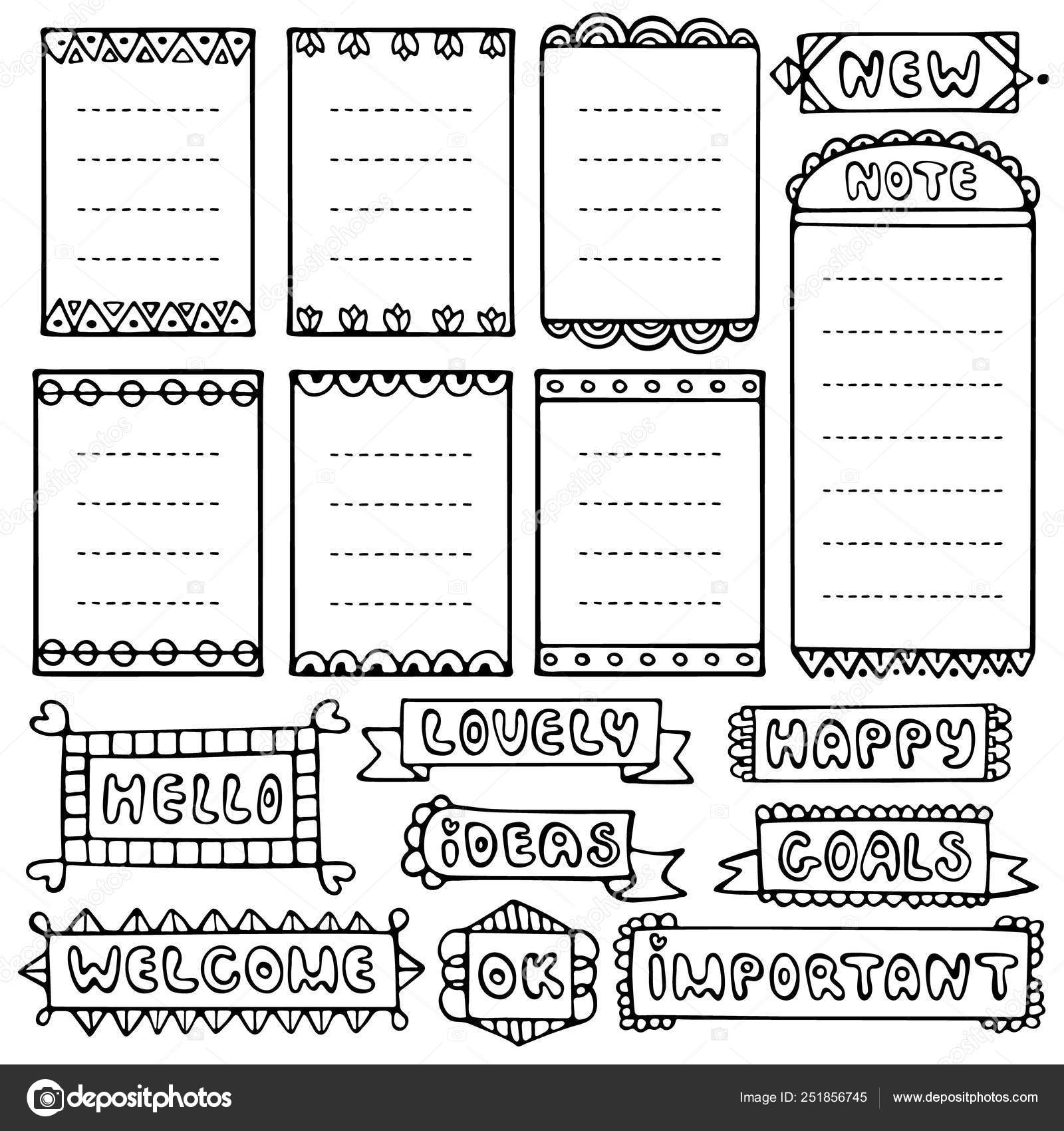 Doodle frames set isolated on white background. Stock Vector by ©Ladzha ...