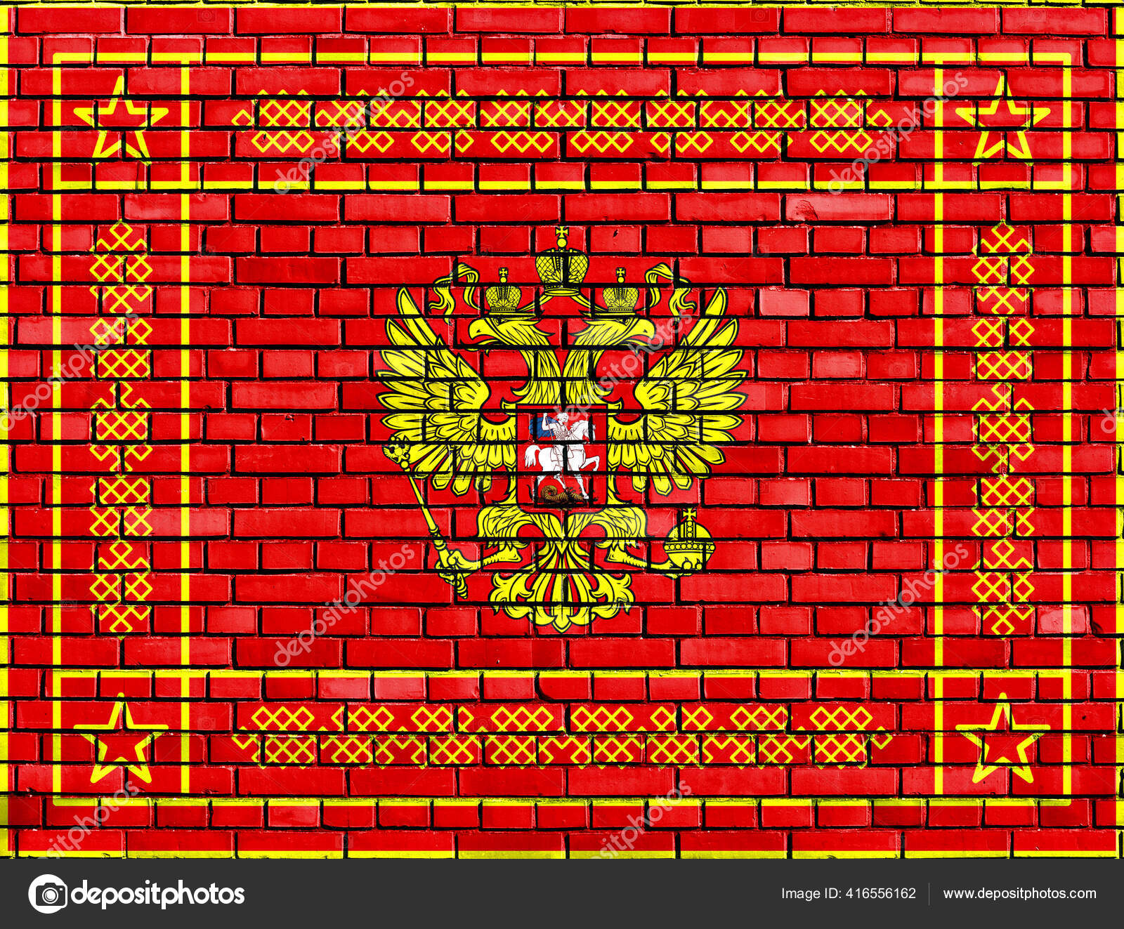 Flag Russian Armed Forces Painted Brick Wall — Stock Photo © daniel0 ...