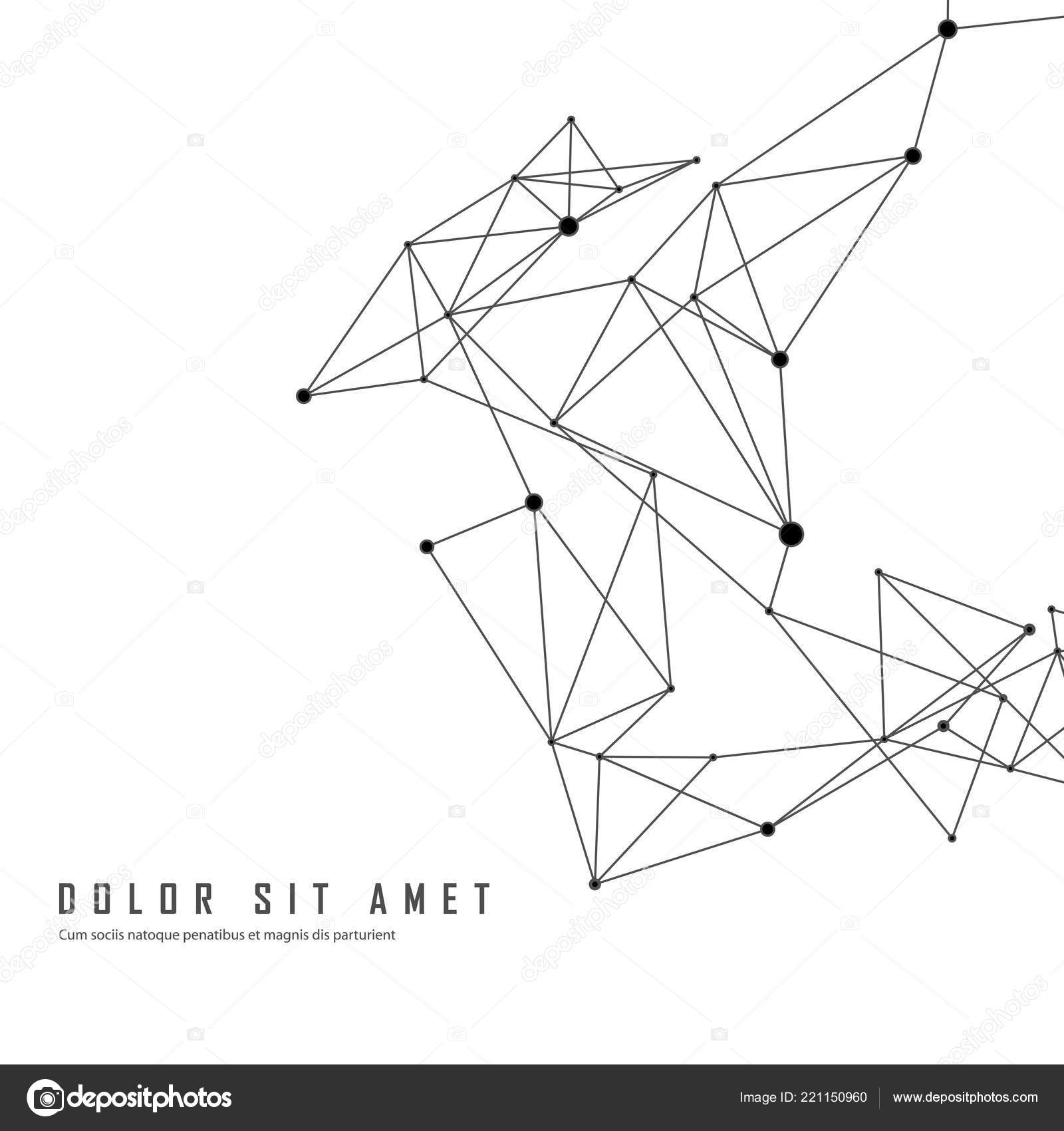 Abstract polygonal shapes and connection structure with connecting dots and lines Stock Vector ...