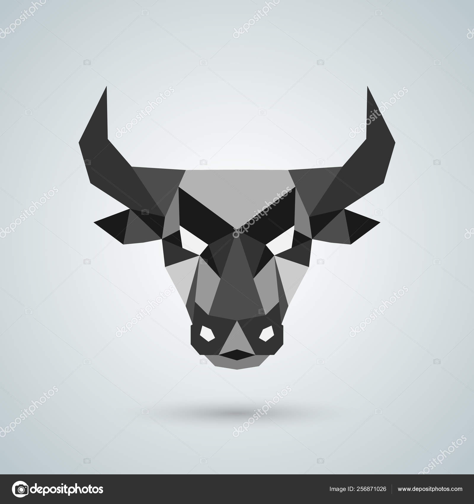 Polygonal vector bull head Stock Vector Image by ©designleo #256871026