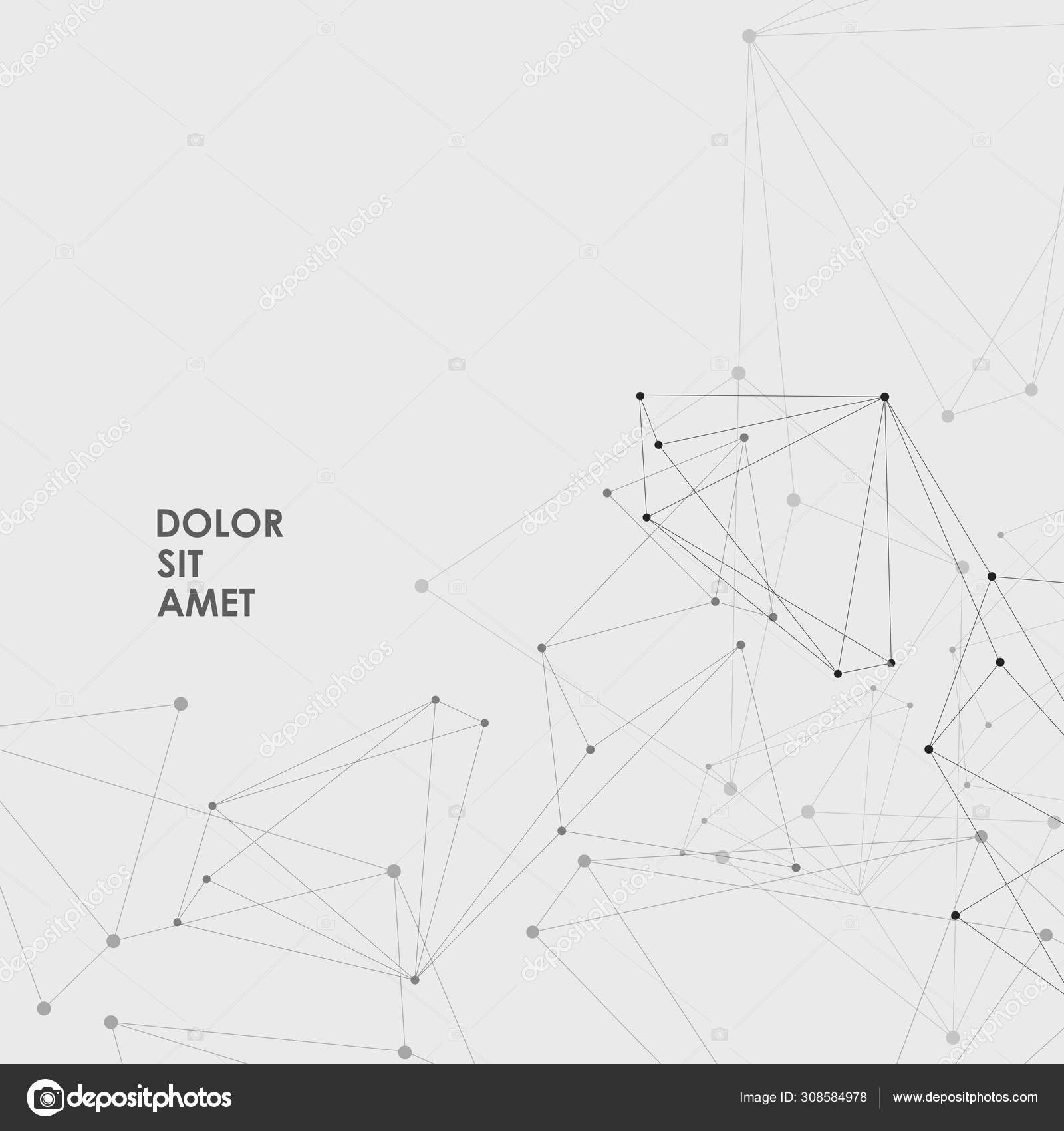 Vector connection structure and polygonal space background with connecting dots and lines Stock ...