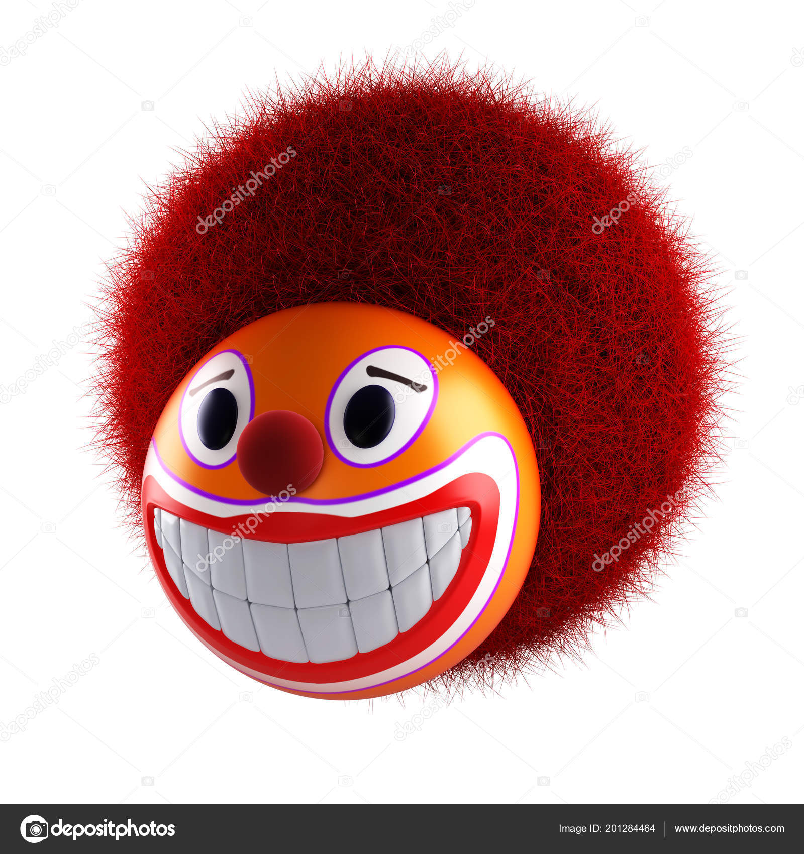 Smiling Clown Face Emoticon Sphere Render Stock Illustration by ...