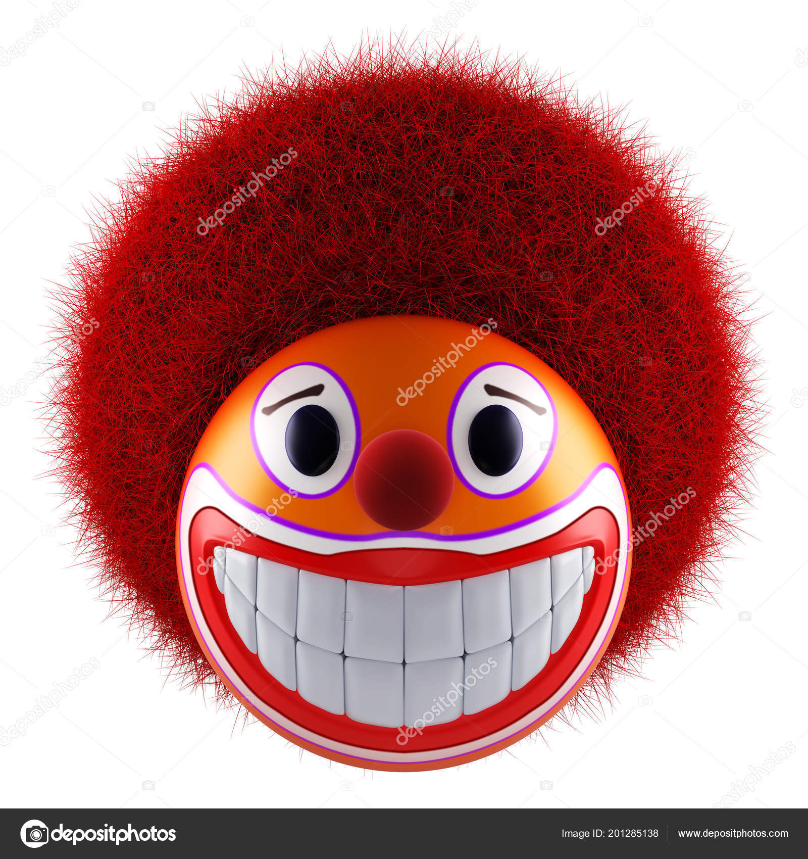 Smiling Clown Face Emoticon Sphere Render Stock Illustration by ...