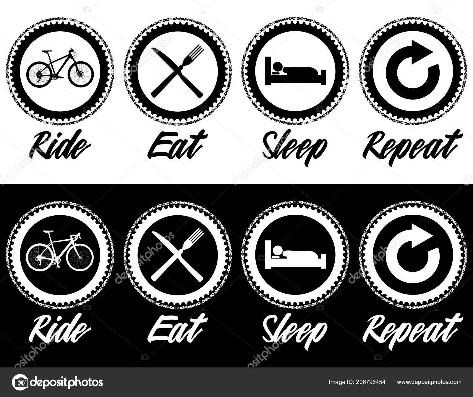 Ride Eat Sleep Repeat Simple Day Cyclist Ideal Fot Shirts Stock Vector ...