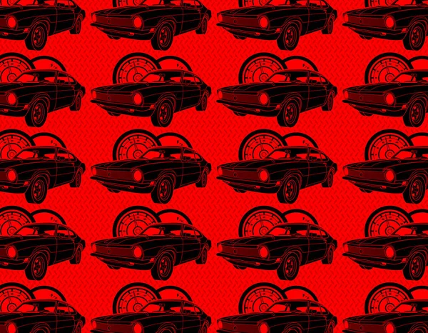 American Muscle Car Vector Set Collage United States Flag Colors Stock ...