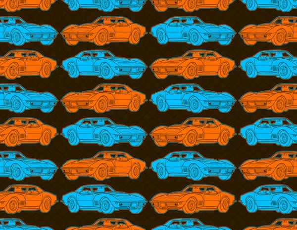 American Muscle Car Vector Set Collage United States Flag Colors Stock ...