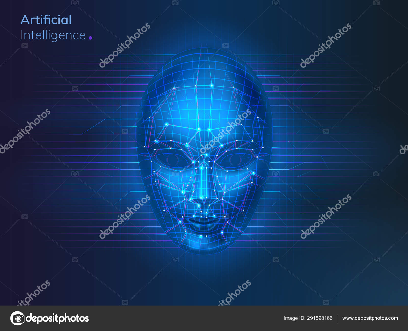Robot or artificial intelligence, AI cyber face Stock Vector by ...