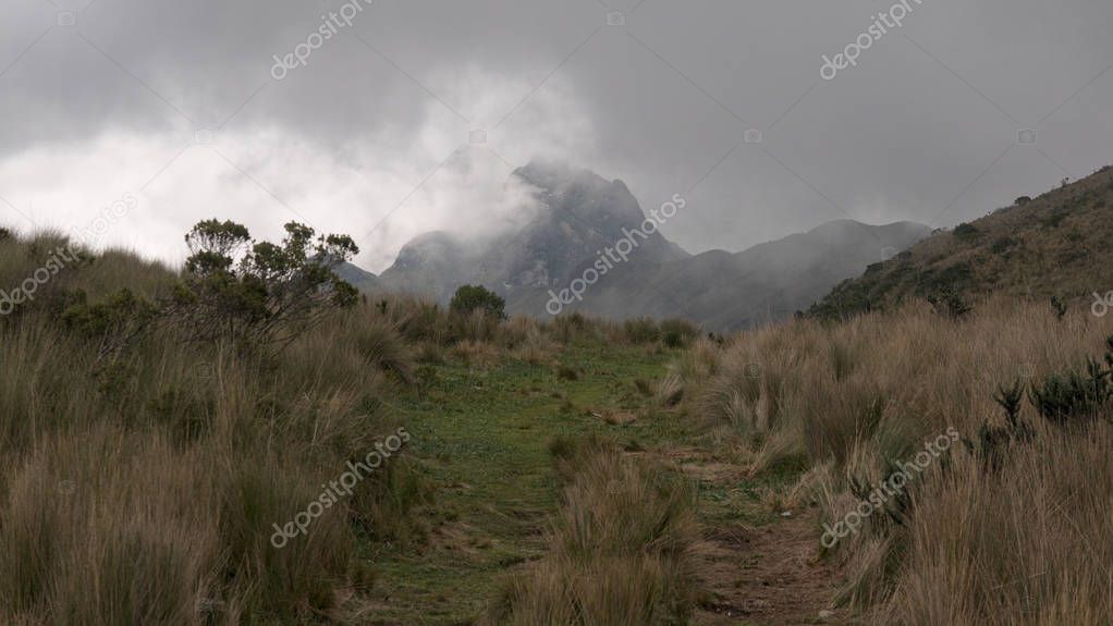 Vista panorámica del volcán Pichincha, ubicado justo al lado de Quito ...
