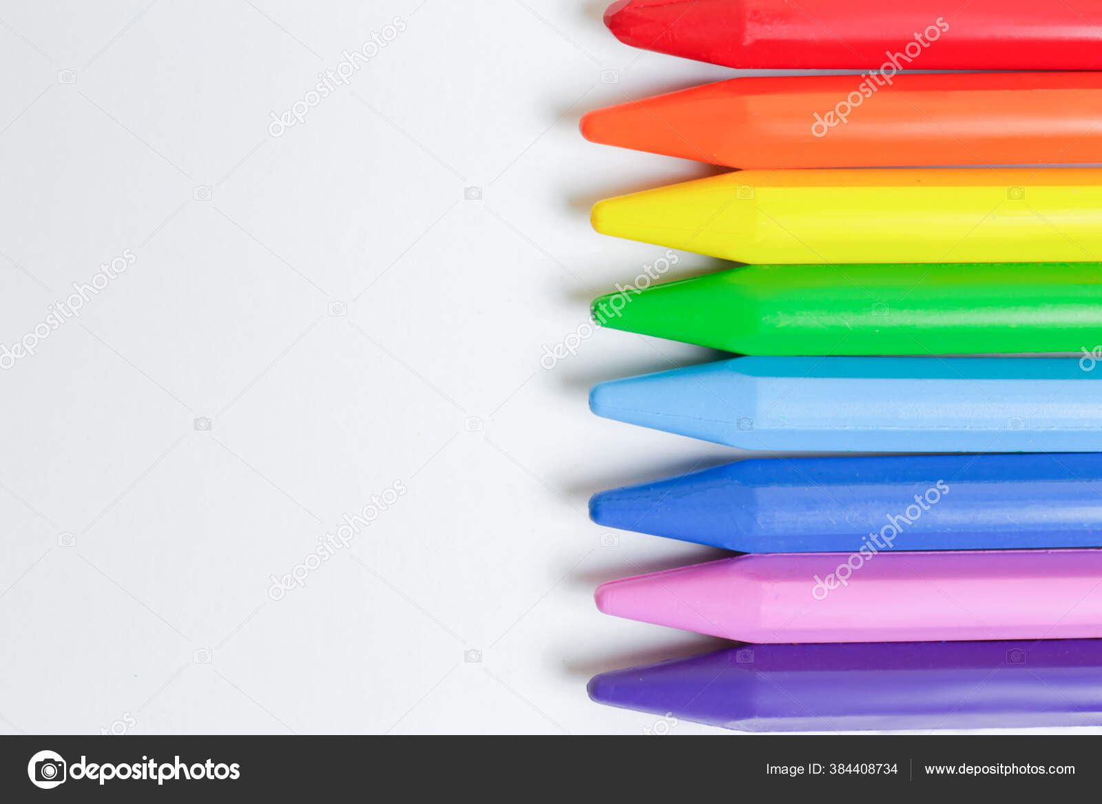 Bunch Different Colorful Crayon Pencils Laid Out Creative Rainbow ...