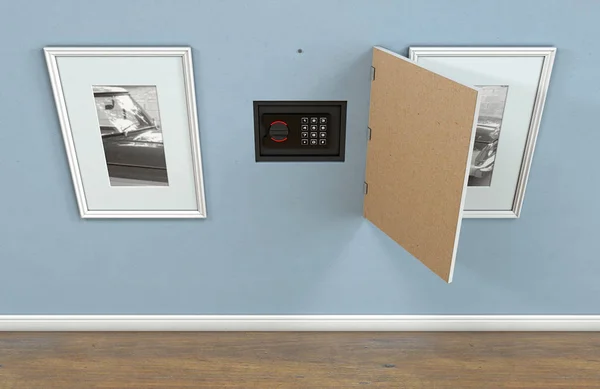 Hidden Wall Safe Behind Picture Stock Photo by ©albund 250538686