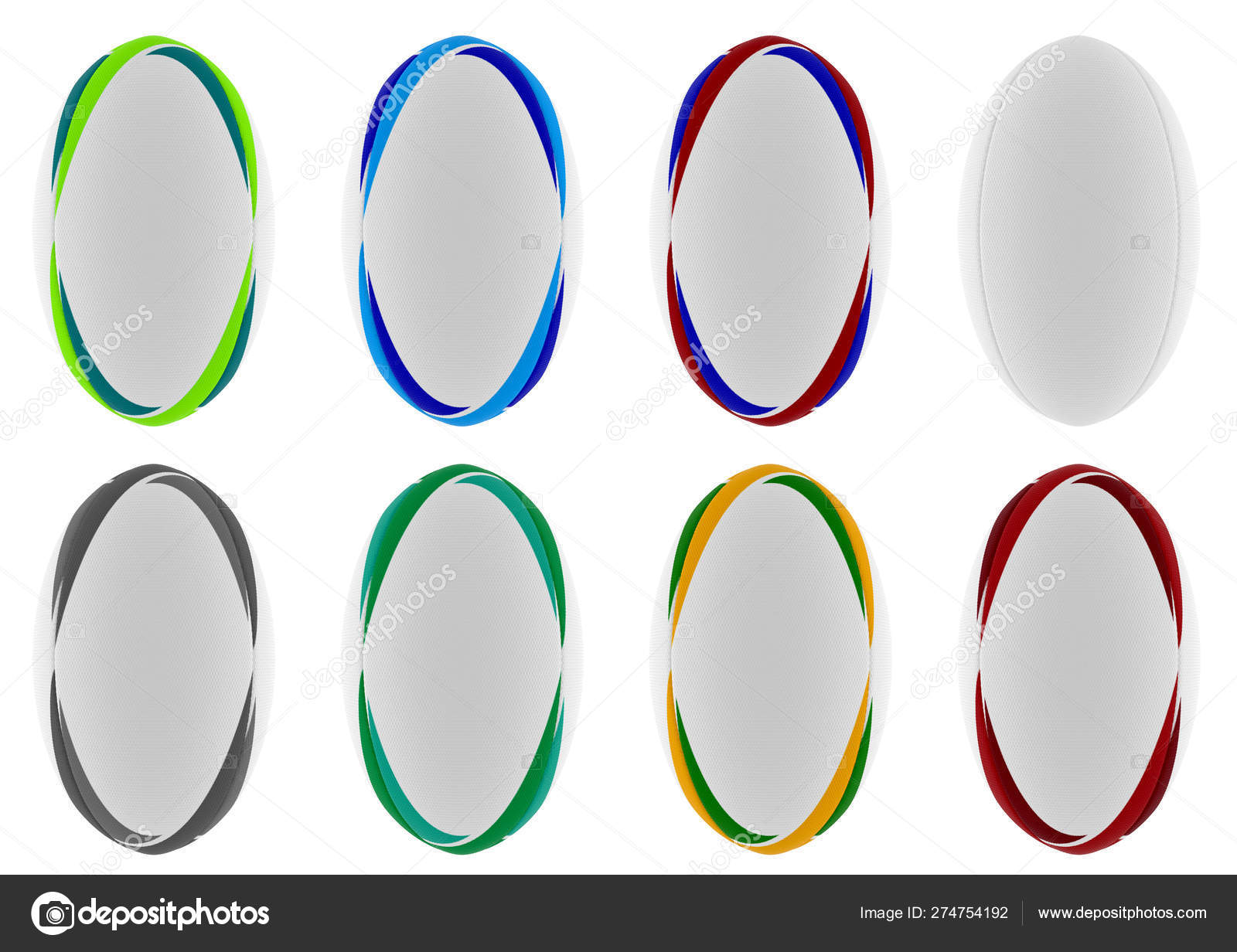 Rugby Ball Design Collection — Stock Photo © albund #274754192