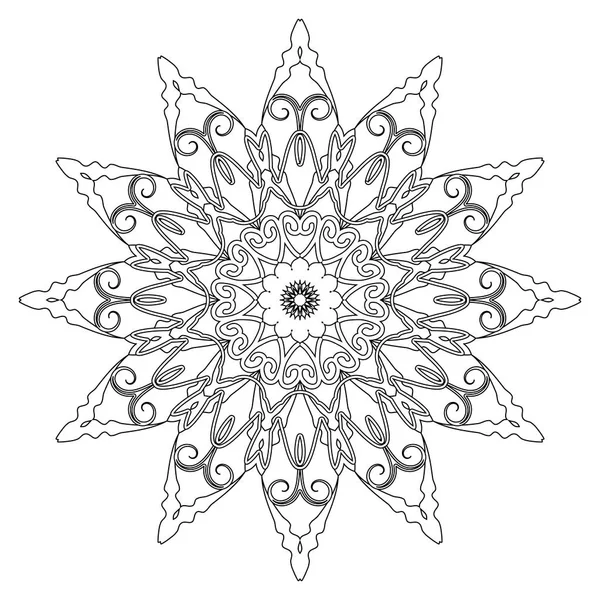 Mandala Illustration For Adult Coloring — Stock Vector © Rijal 107009474
