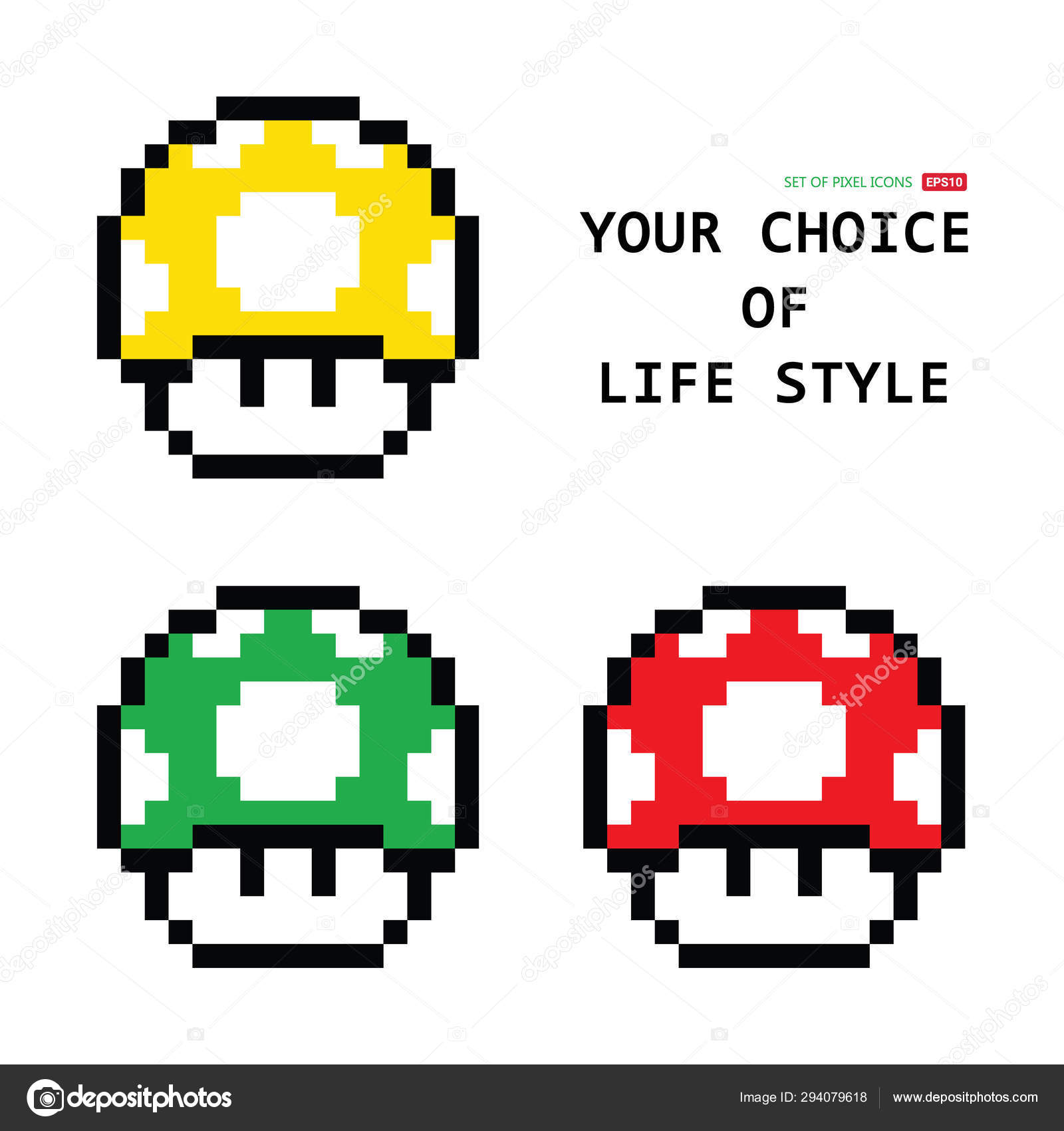 Mario 8 Bit Mushroom