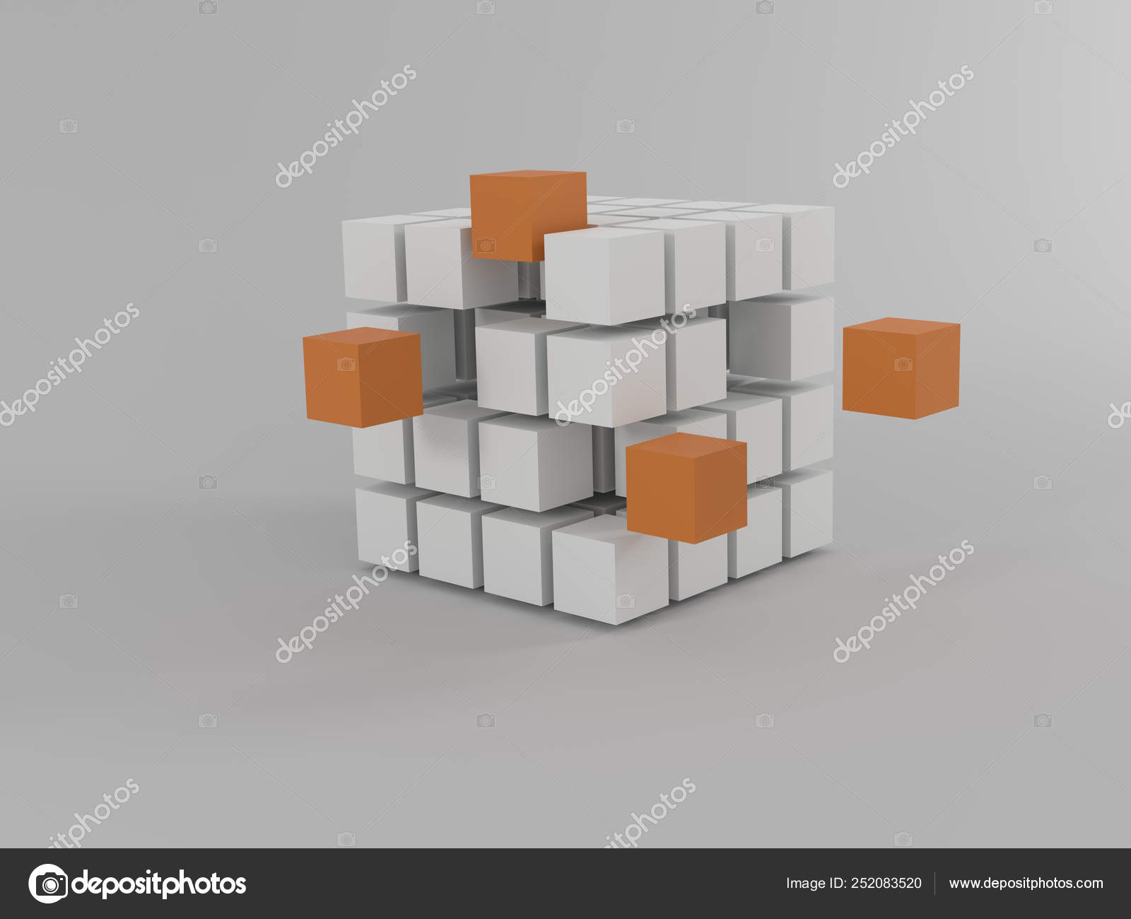 Cube Sections White Orange — Stock Photo © kadirh36 #252083520