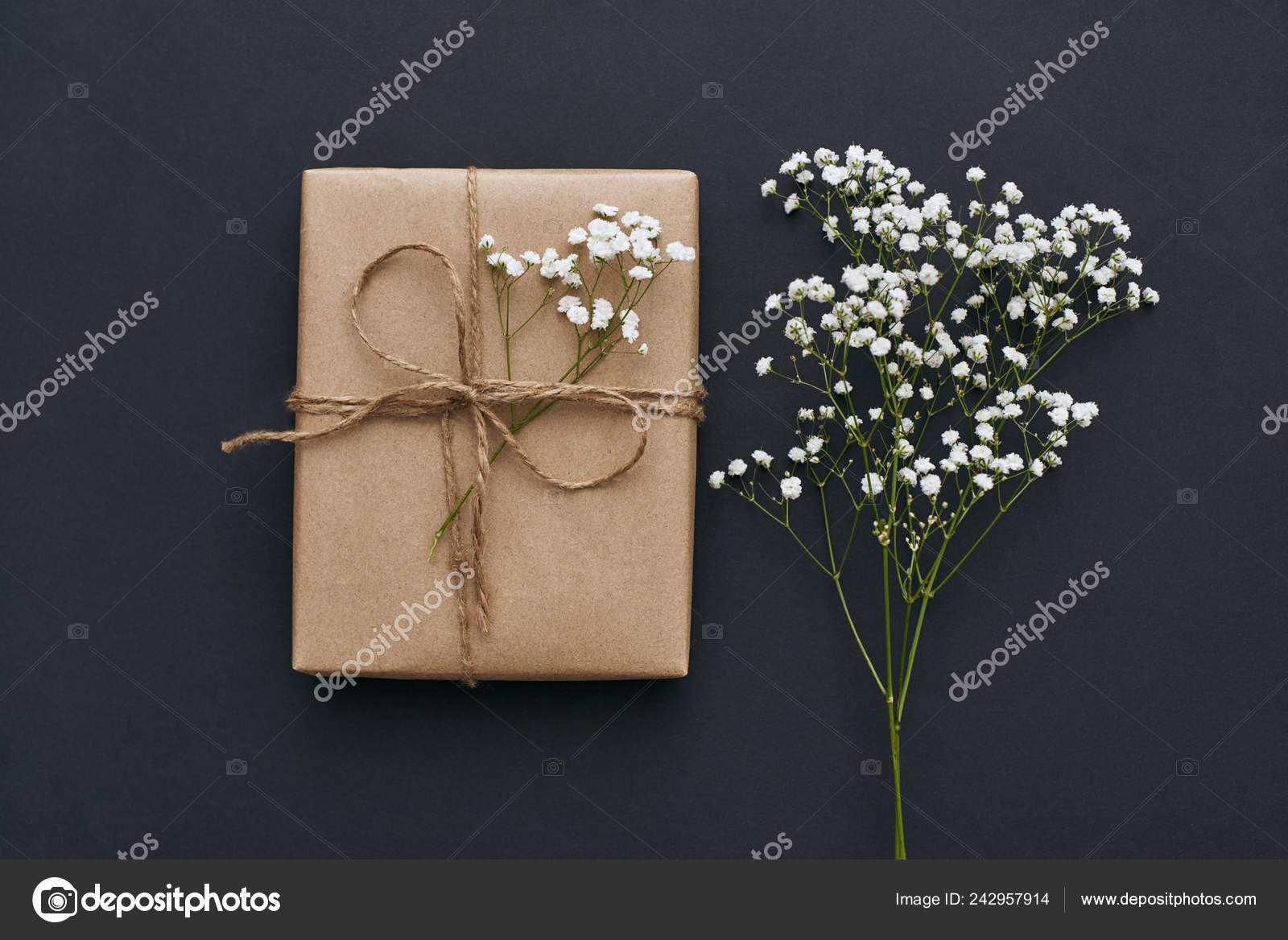 Making something special... Close-up image of beautiful gift box ...