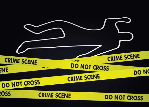 Crime scene tape corpse chalk outline — Stock Vector © michaeldb #7325839