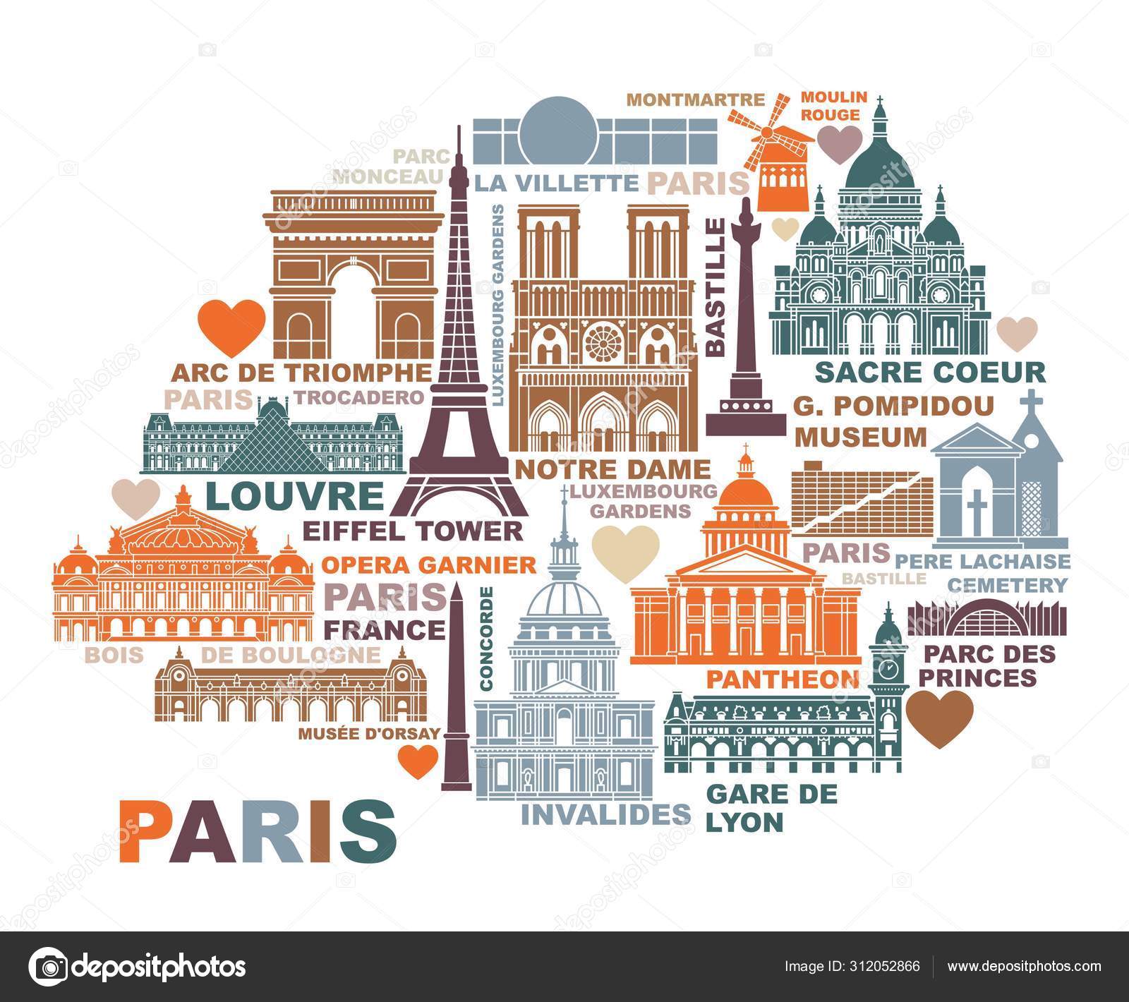 Map Of France With Monuments