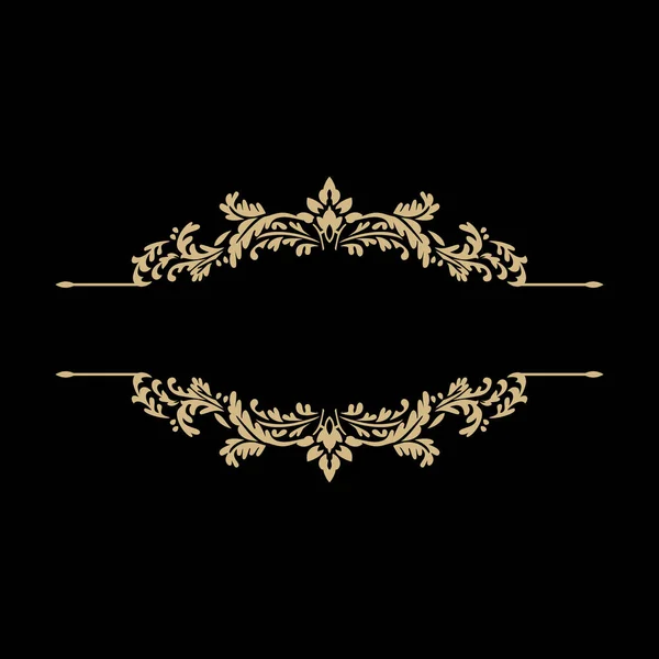 Set Stylish Golden Frame Elements Black Background Stock Vector Image ...