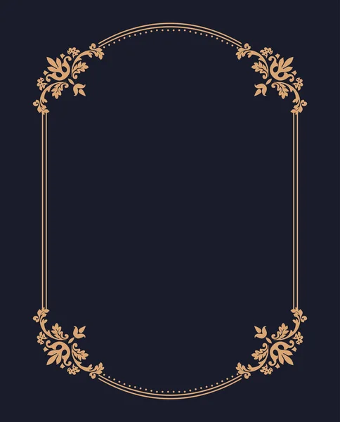 Set Stylish Golden Frame Elements Black Background Stock Vector Image ...