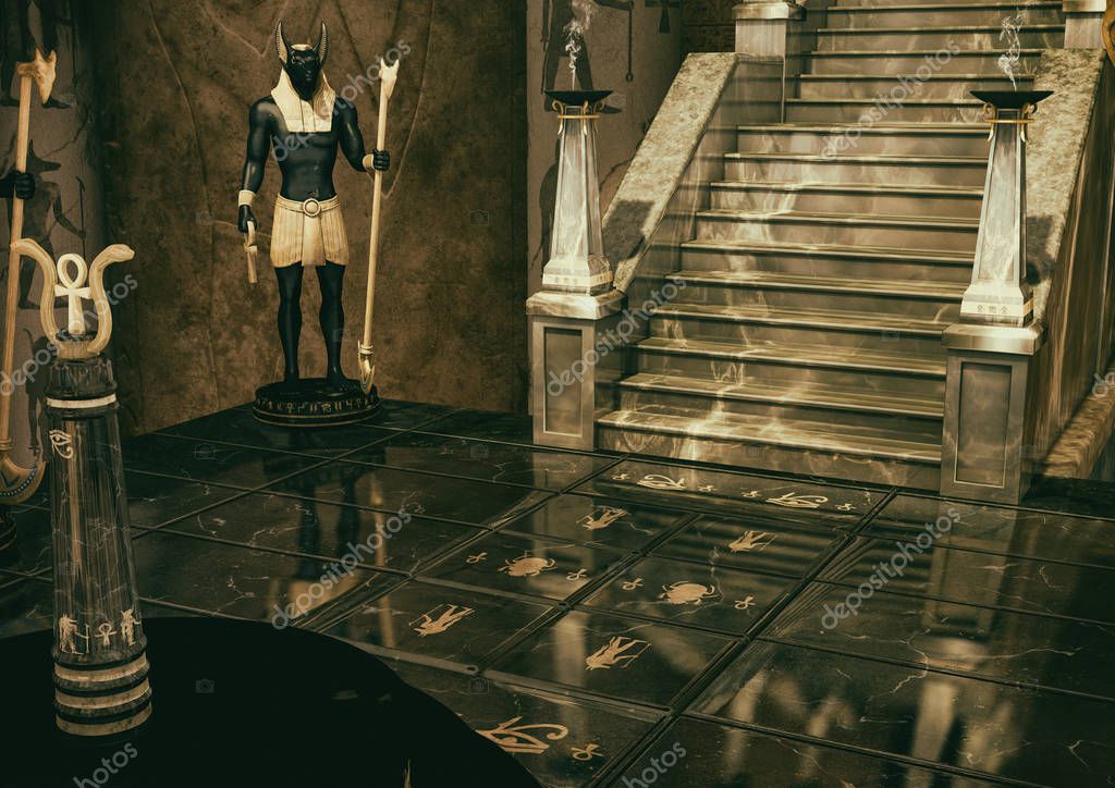 Una escena de un lugar egipcio de fantasía lleno de geoglifos en el ...