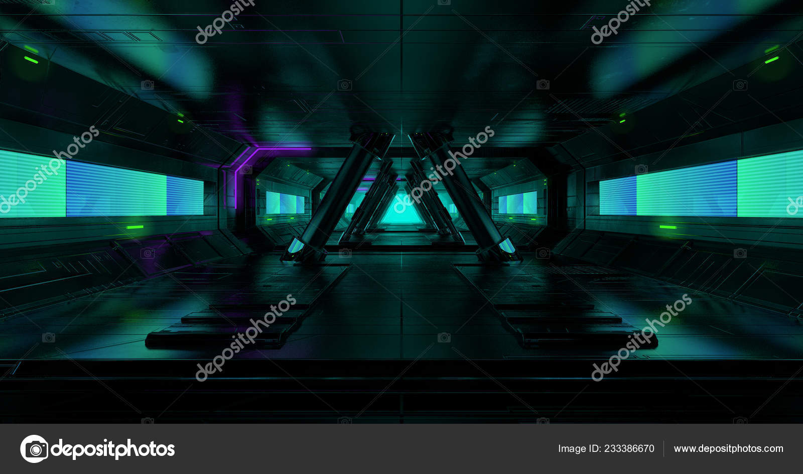 Scene Sci Spaceship Green Colors Stock Photo by ©daemon-barzai 233386670