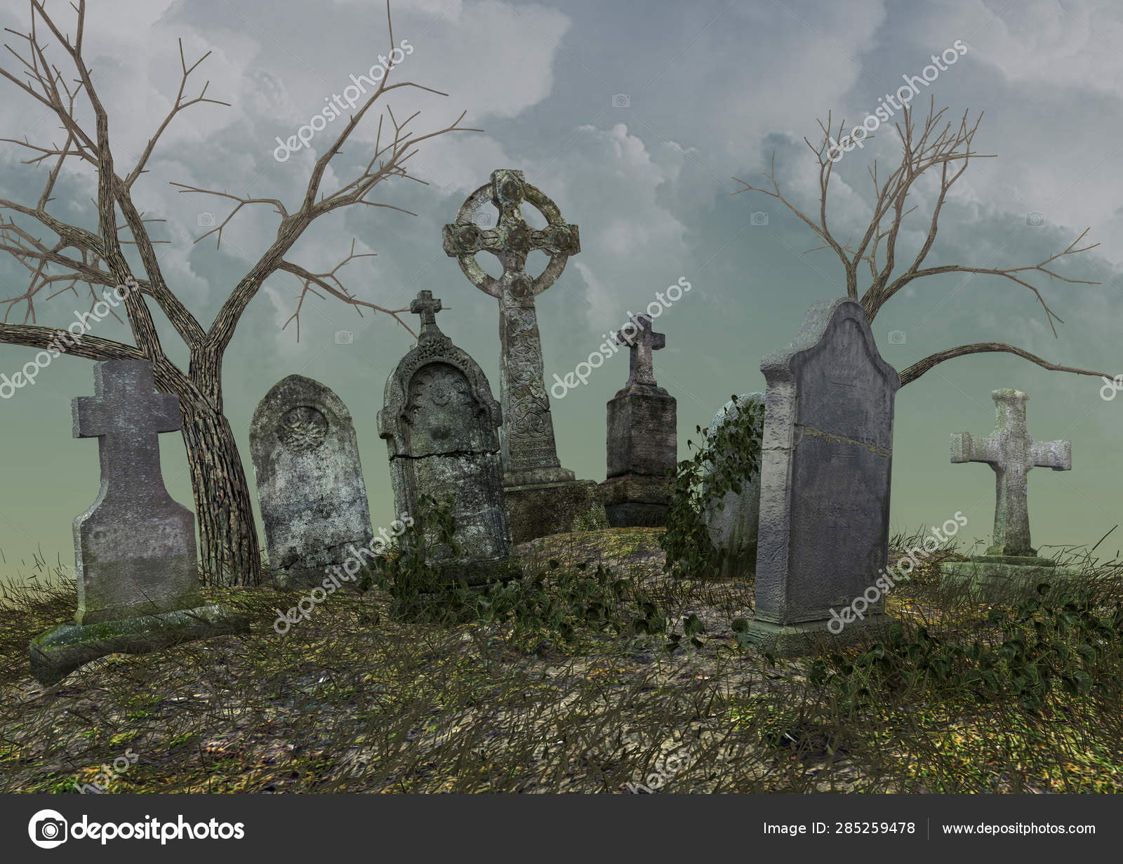 Creepy Old Graveyard