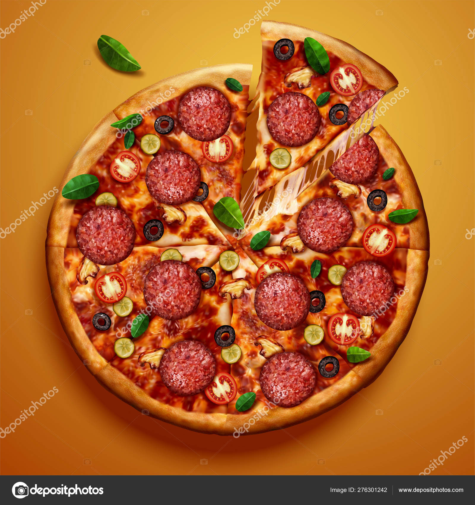 Pepperoni Pizza Vector